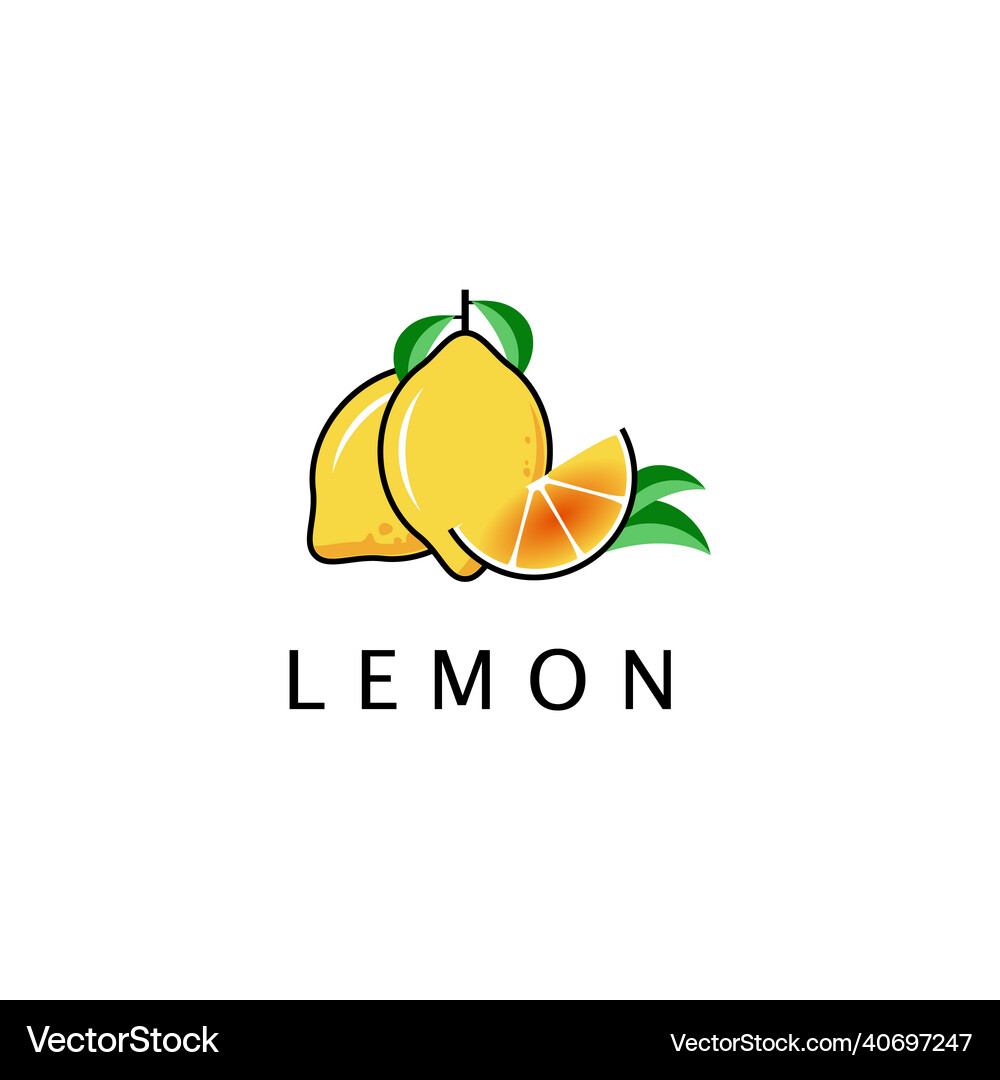 Fresh Lemon Logo Template Royalty Free Vector Image
