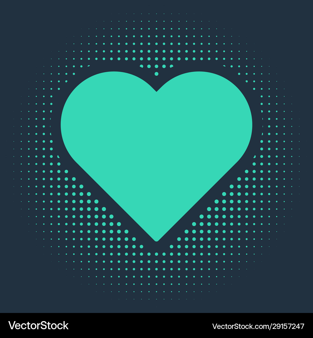 Green heart icon isolated on blue background Vector Image