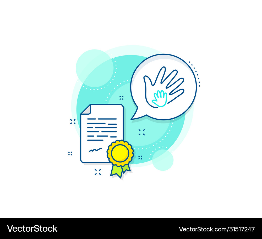 Hand line icon social responsibility sign Vector Image