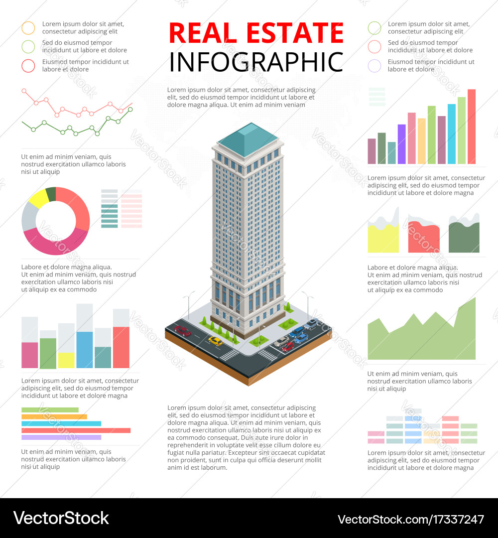 Isometric of real estate Royalty Free Vector Image