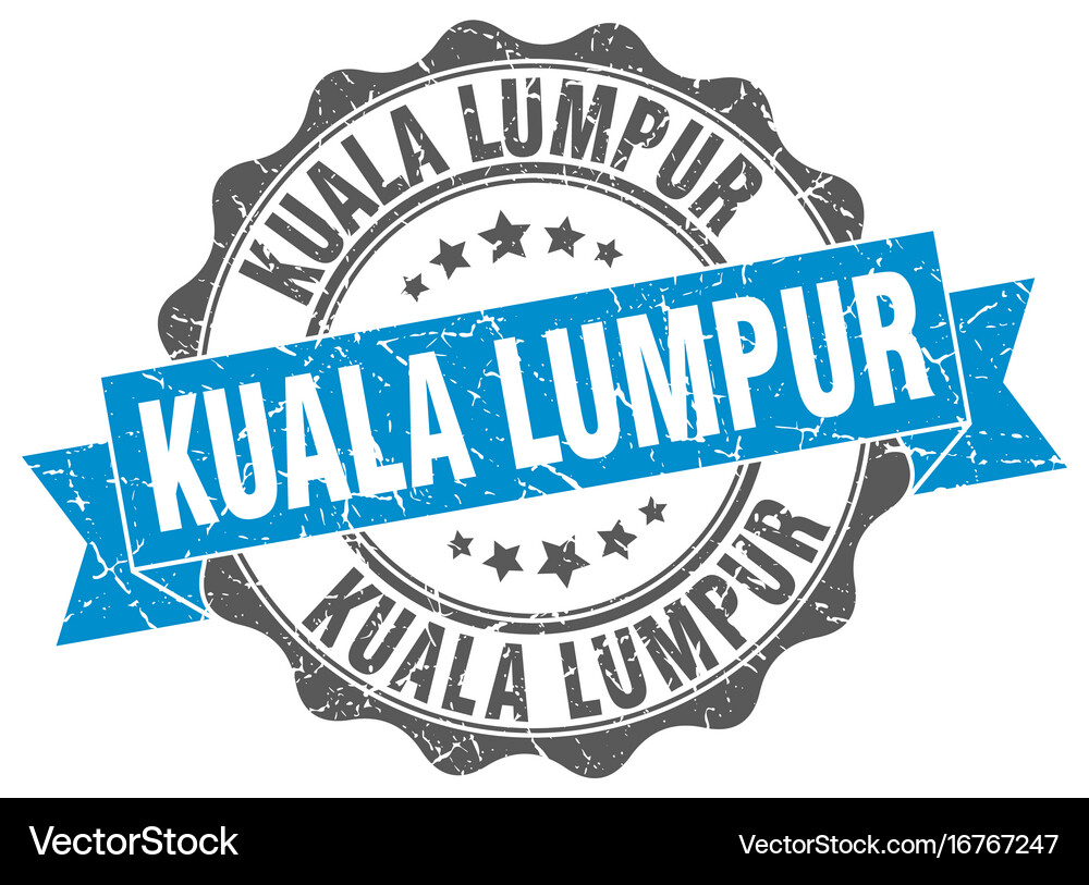 Kuala lumpur round ribbon seal Royalty Free Vector Image