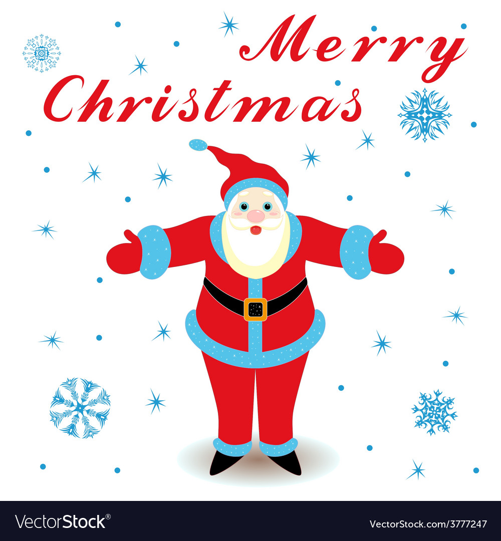 Merry christmas with santa claus Royalty Free Vector Image