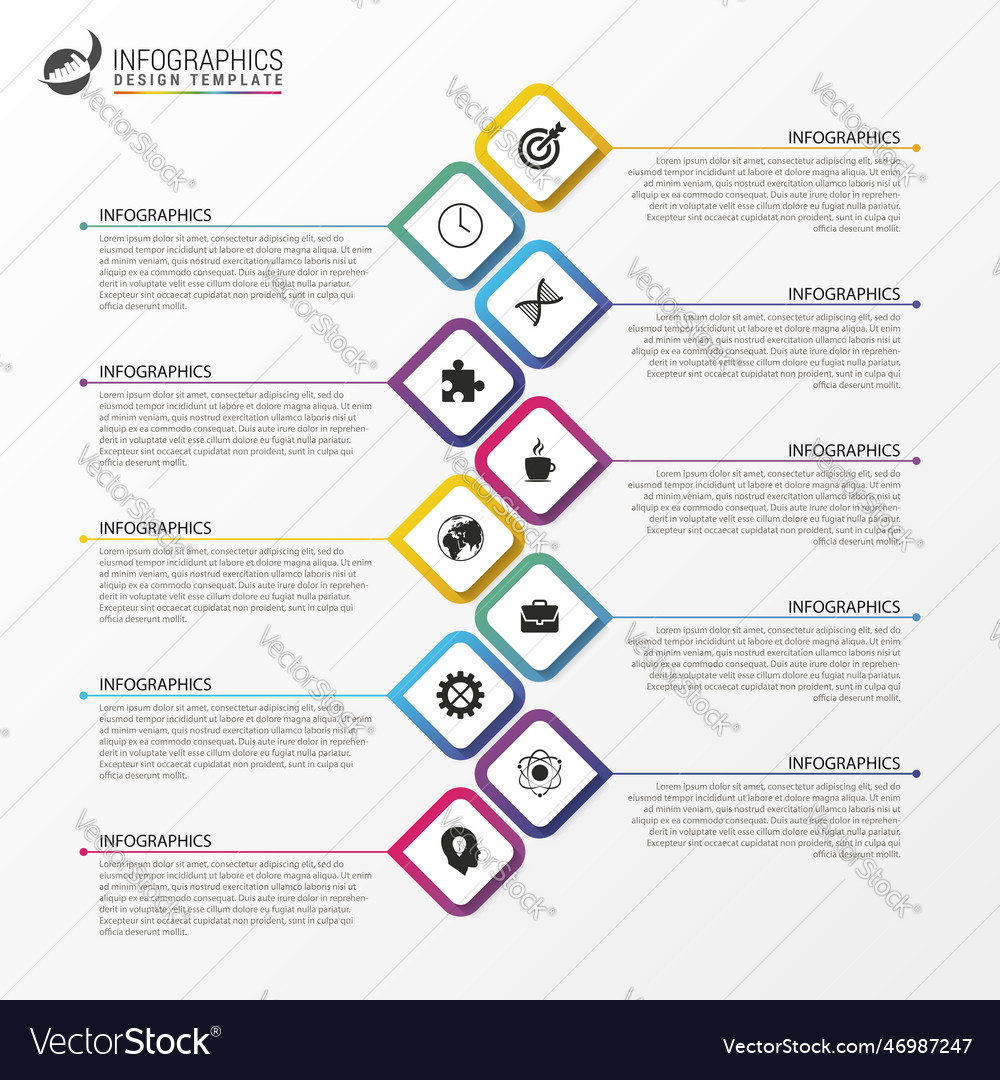 Modern infographics process template timeline Vector Image