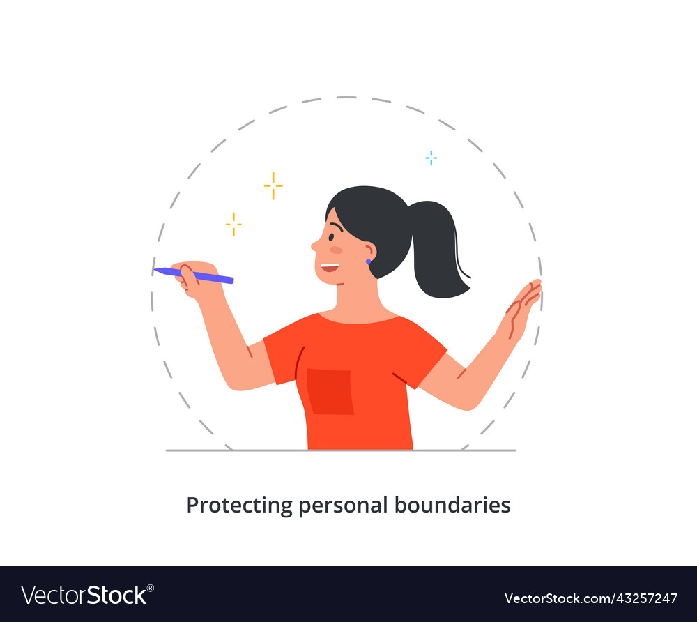 Person setting personal boundaries concept Vector Image