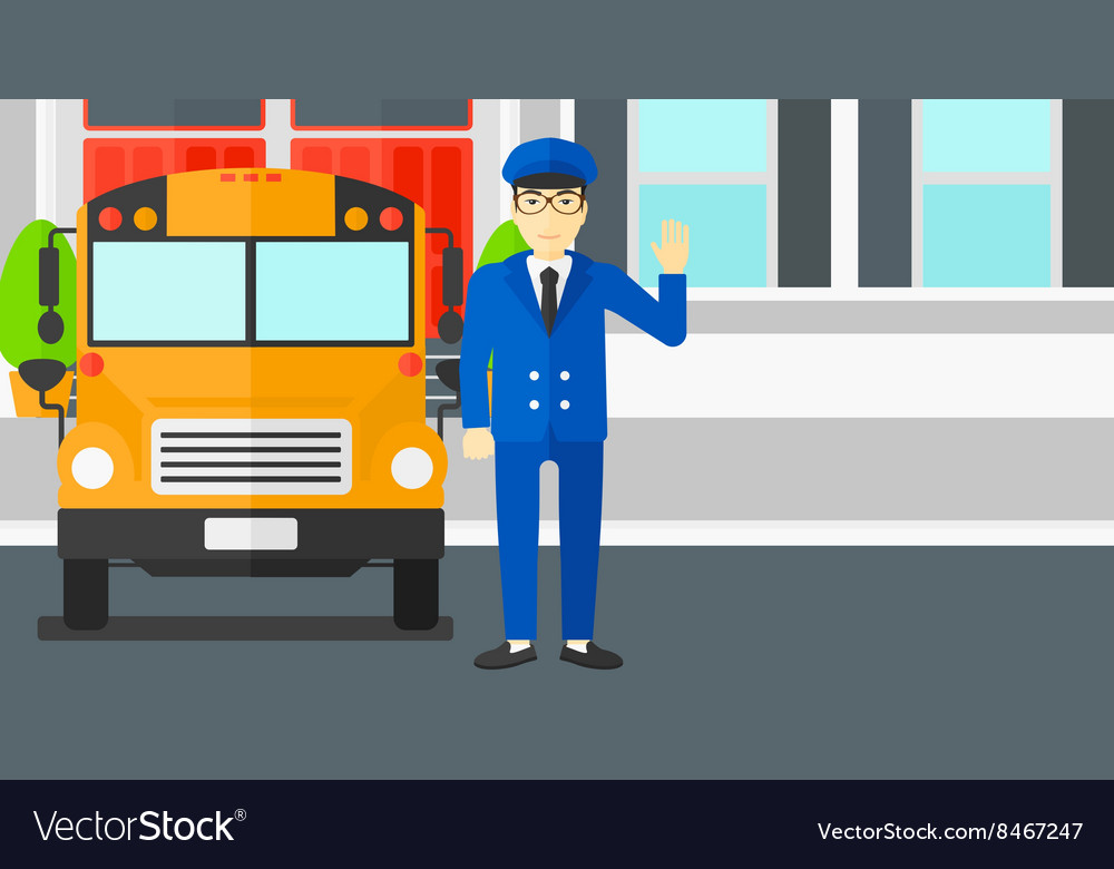 School bus driver Royalty Free Vector Image - VectorStock