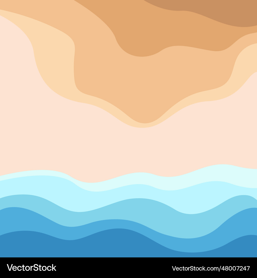 Sea and sand wavy abstract background coast Vector Image