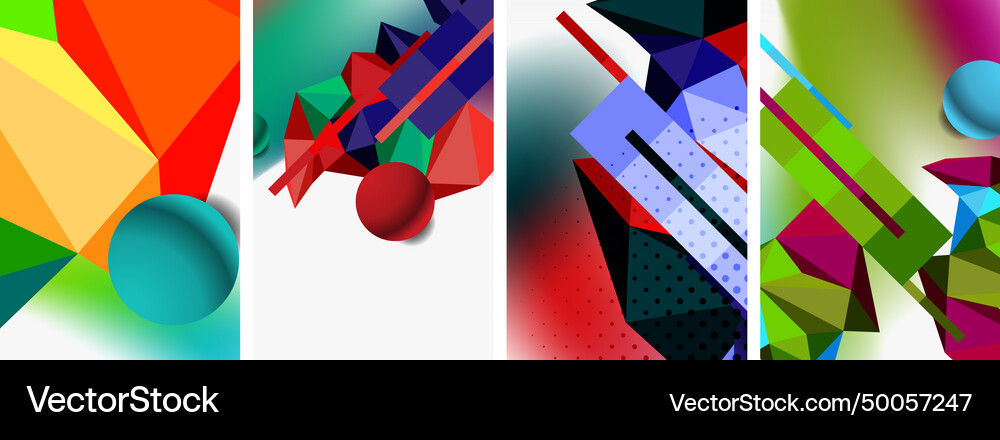 Set of geometric abstract composition with spheres