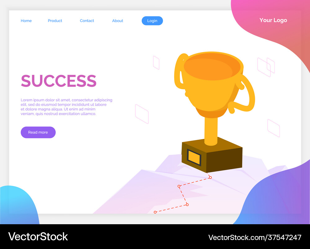 Success banner winner vision reaching goal Vector Image