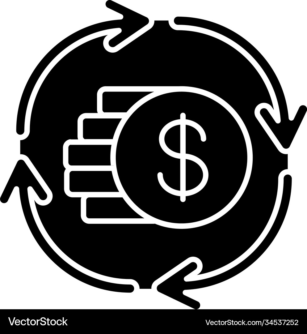 Capital synergy black glyph icon Royalty Free Vector Image