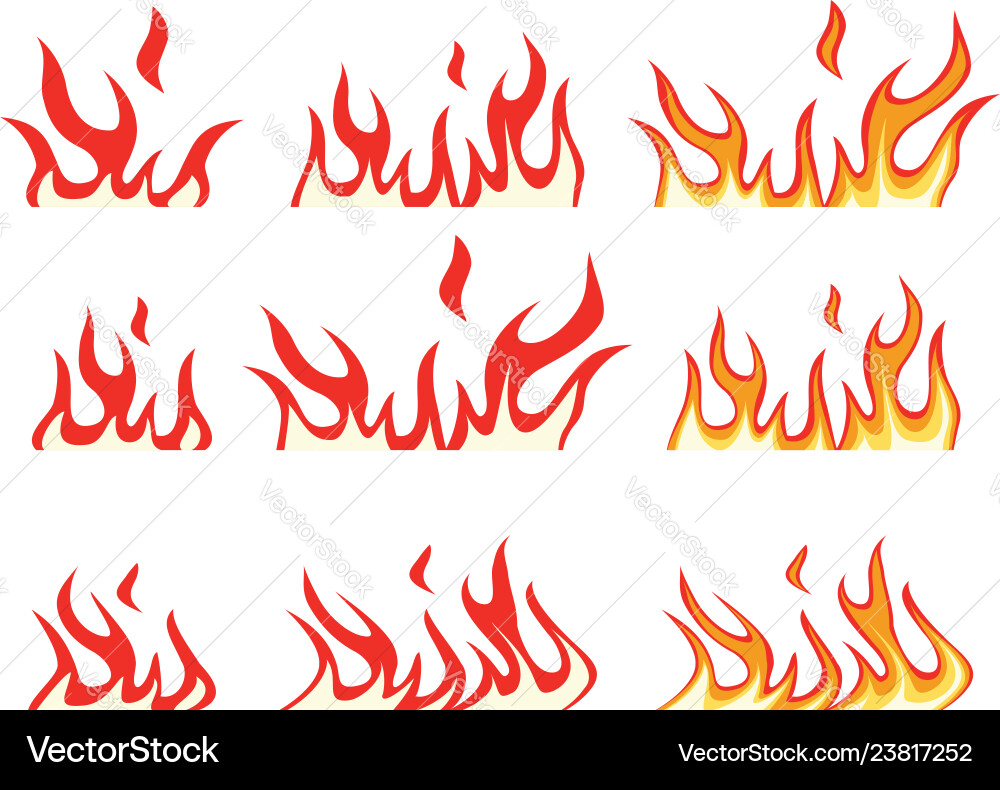Collection of fire icons Royalty Free Vector Image