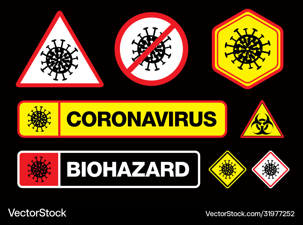 Covid19-19 coronavirus sign with virus itself Vector Image