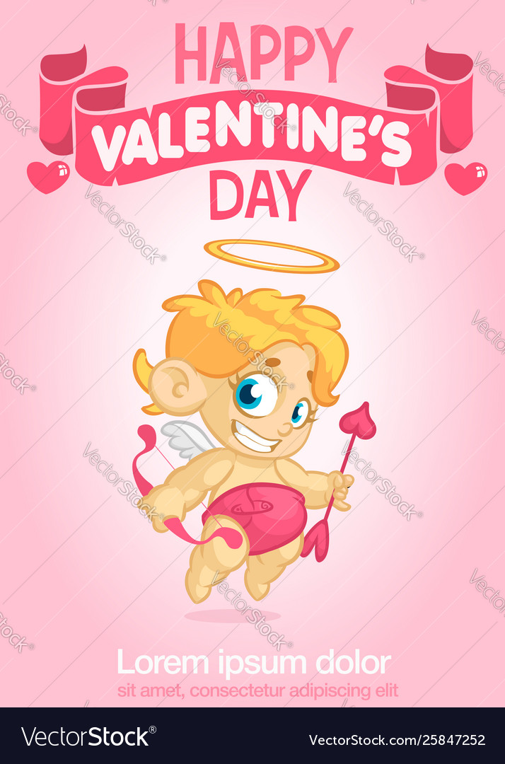 Funny cupid cartoon character Royalty Free Vector Image