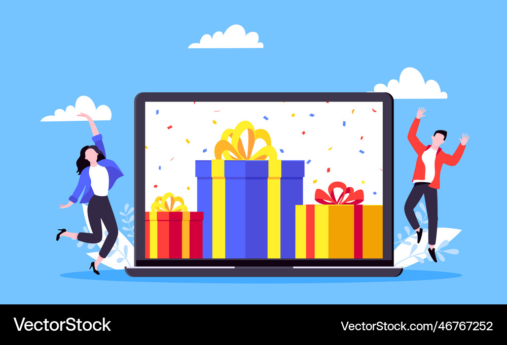 Get online reward and gifts earn loyalty program Vector Image