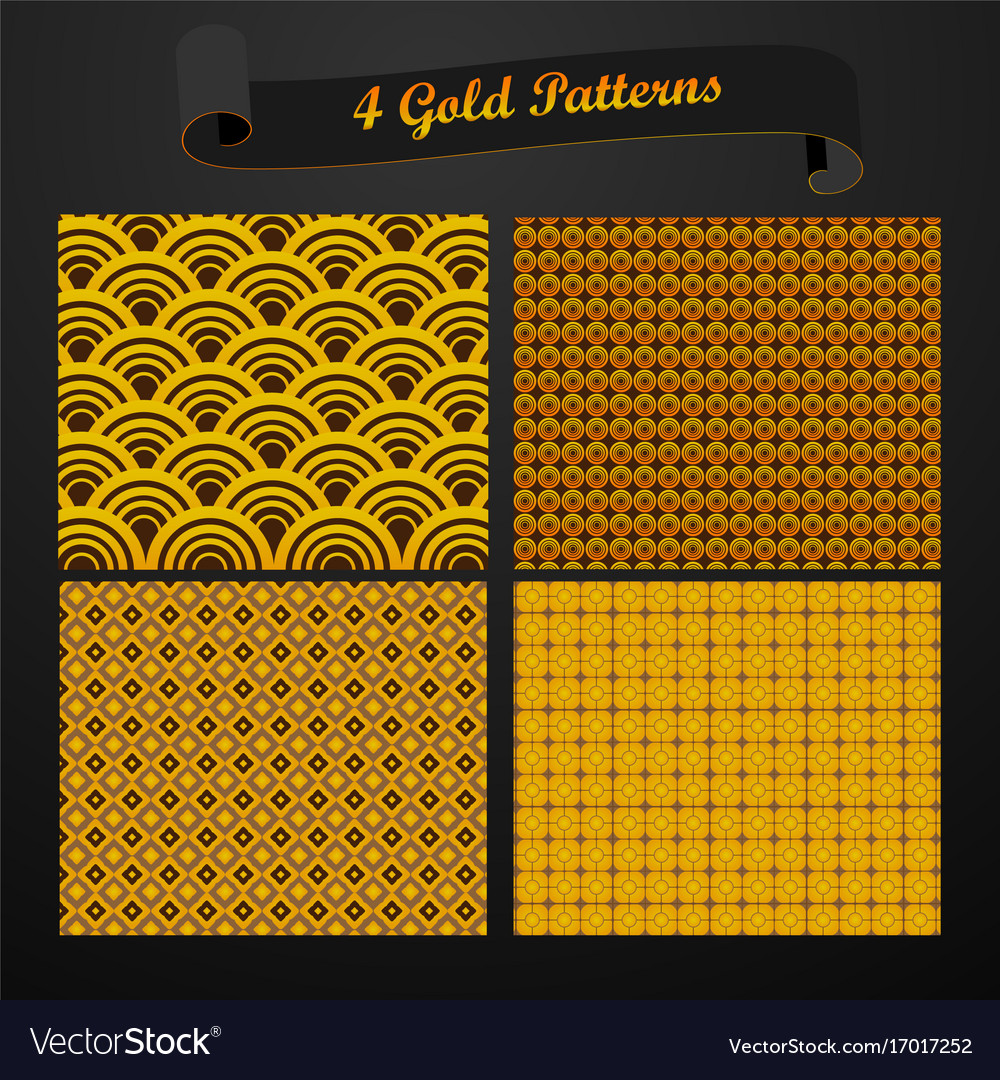 Gold patterns Royalty Free Vector Image - VectorStock