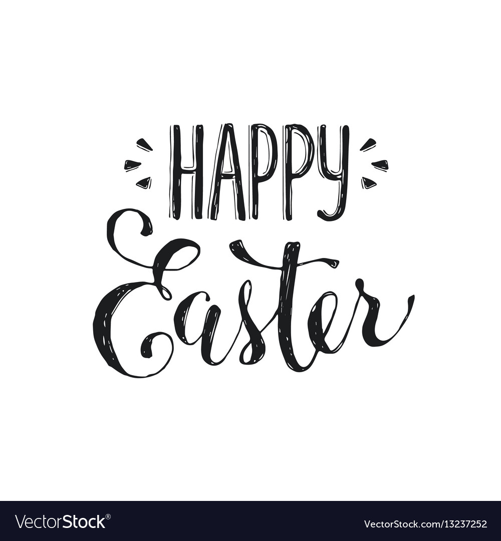Happy easter text Royalty Free Vector Image - VectorStock
