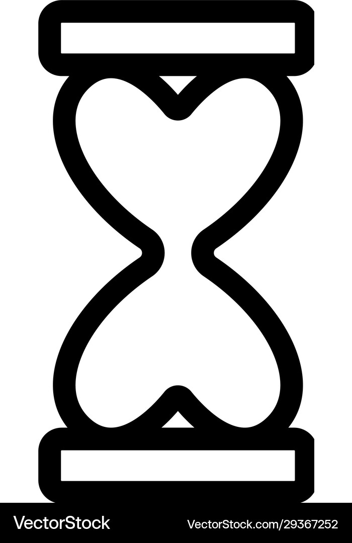 Hourglass icon isolated contour symbol Royalty Free Vector
