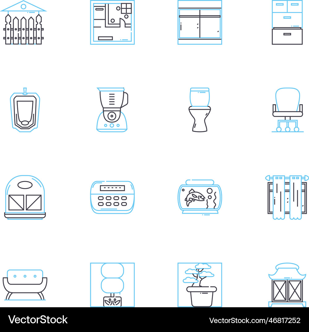 Recliner linear icons set comfort lounge Vector Image