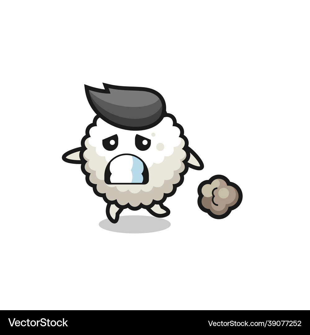 Rice ball running in fear Royalty Free Vector Image