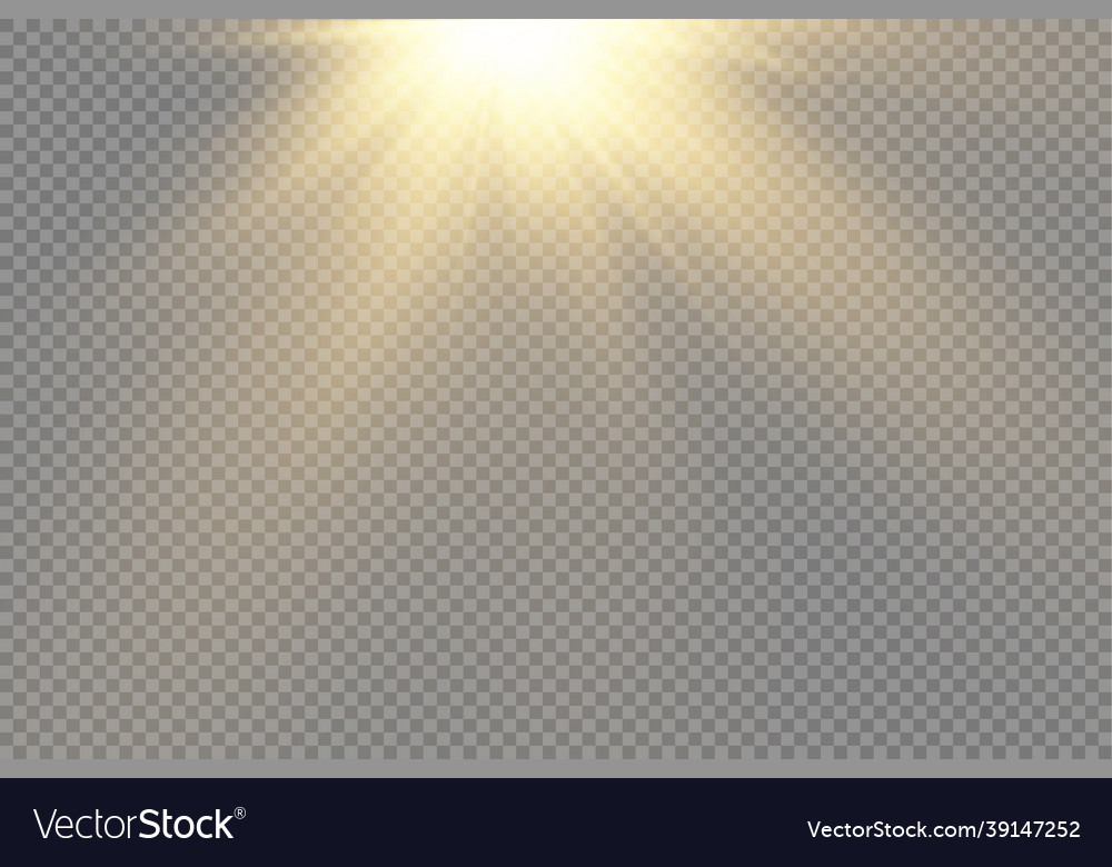 Set of yellow spotlight projector light effect Vector Image Set of yellow spotlight projector light effect Vector Image