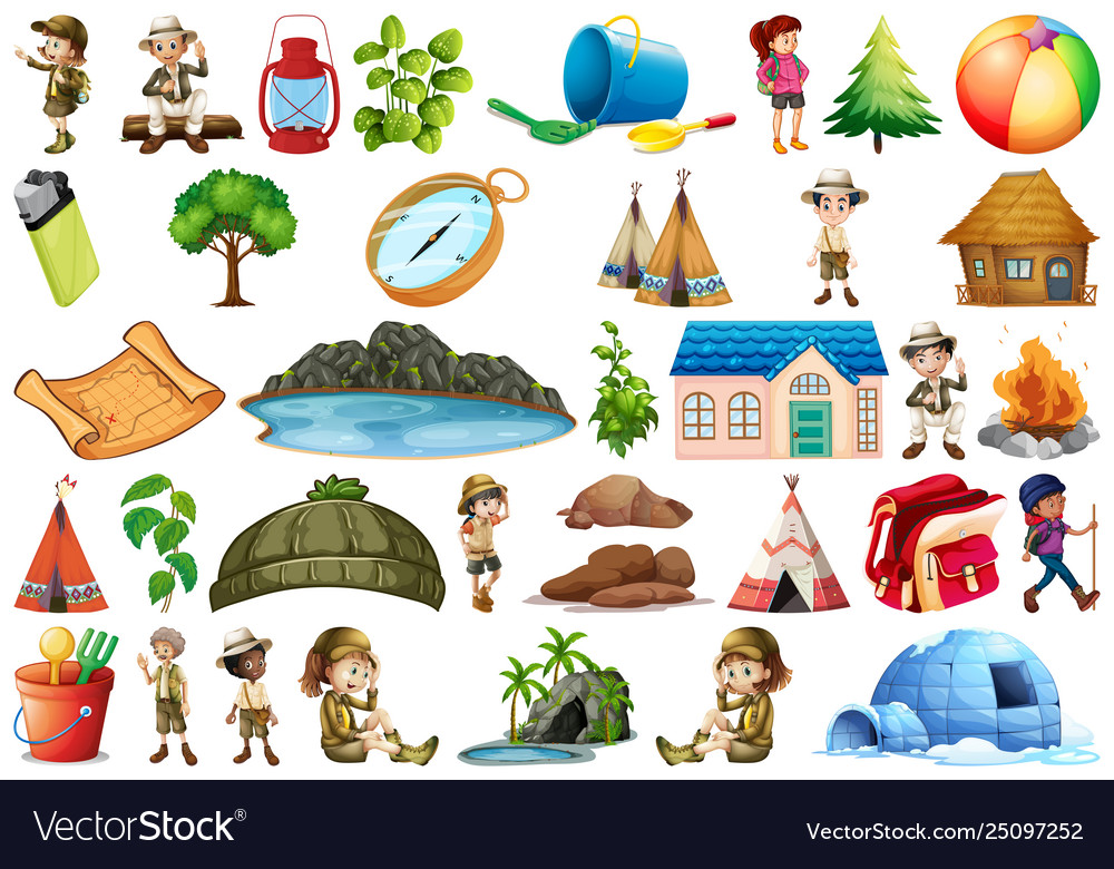 Set various element Royalty Free Vector Image - VectorStock
