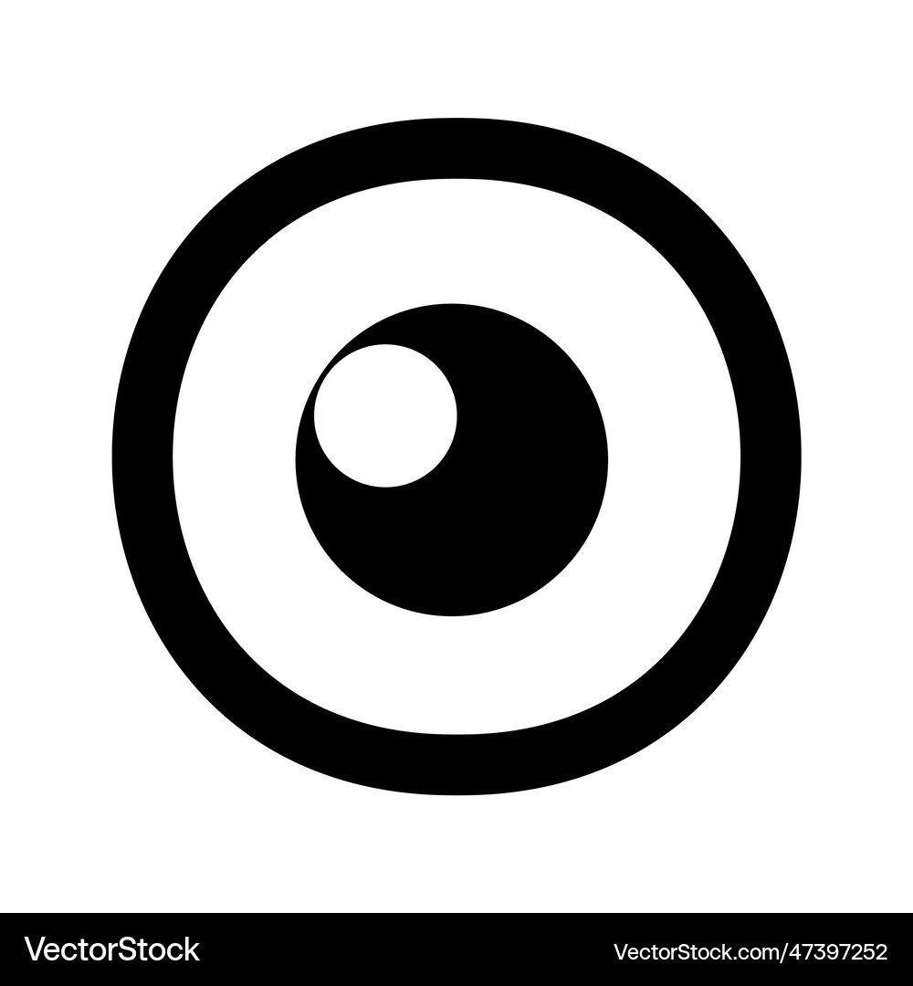 Simple round eye icon or eye ball icon Royalty Free Vector
