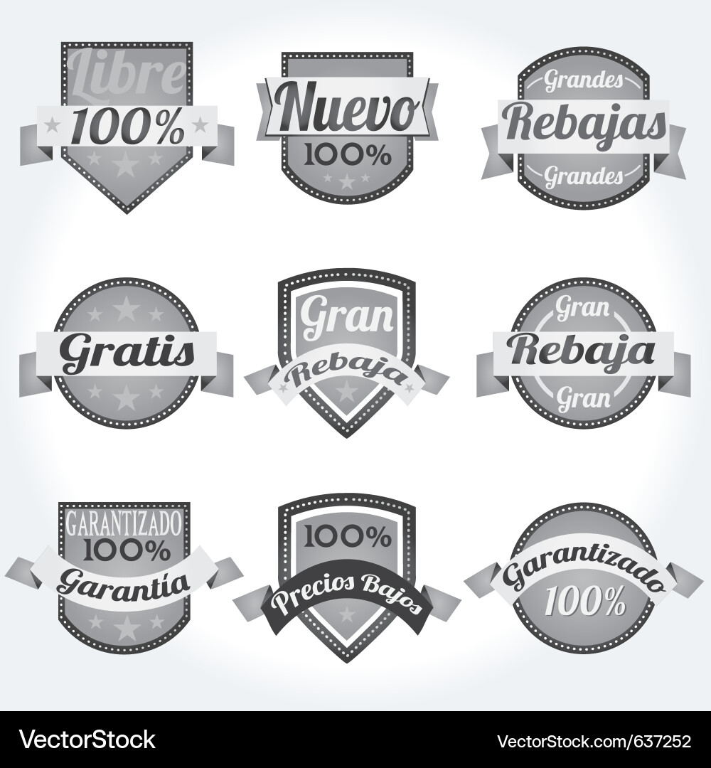 Spanish retro sales free labels Royalty Free Vector Image