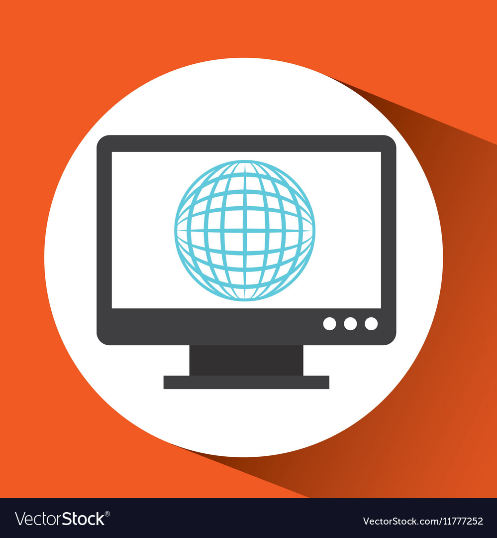Web development computer gear global Royalty Free Vector