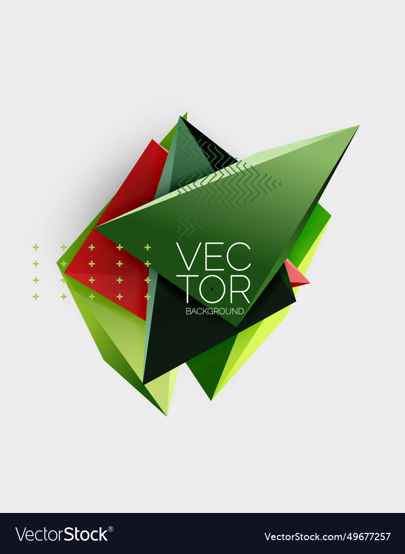 3d Triangles Geometric Abstract Background Vector Image