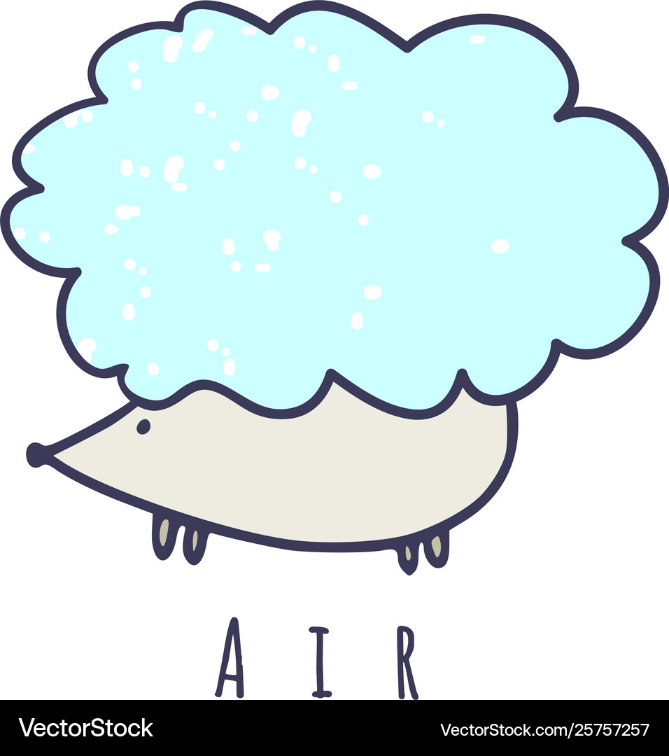 Air element character isolated on white childish Vector Image