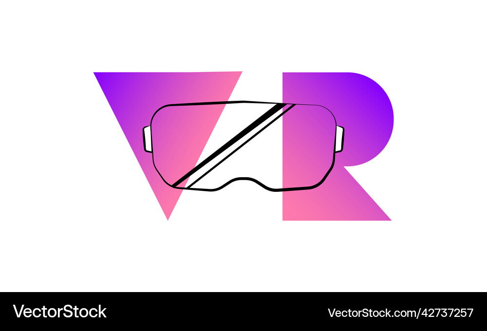 Ar banner with face in vr glasses virtual reality Vector Image