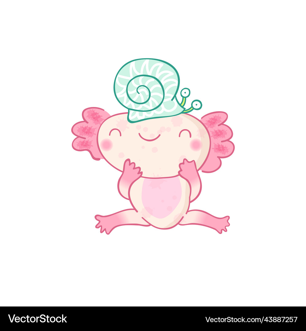 Cute axolotl mascot cartoon Royalty Free Vector Image