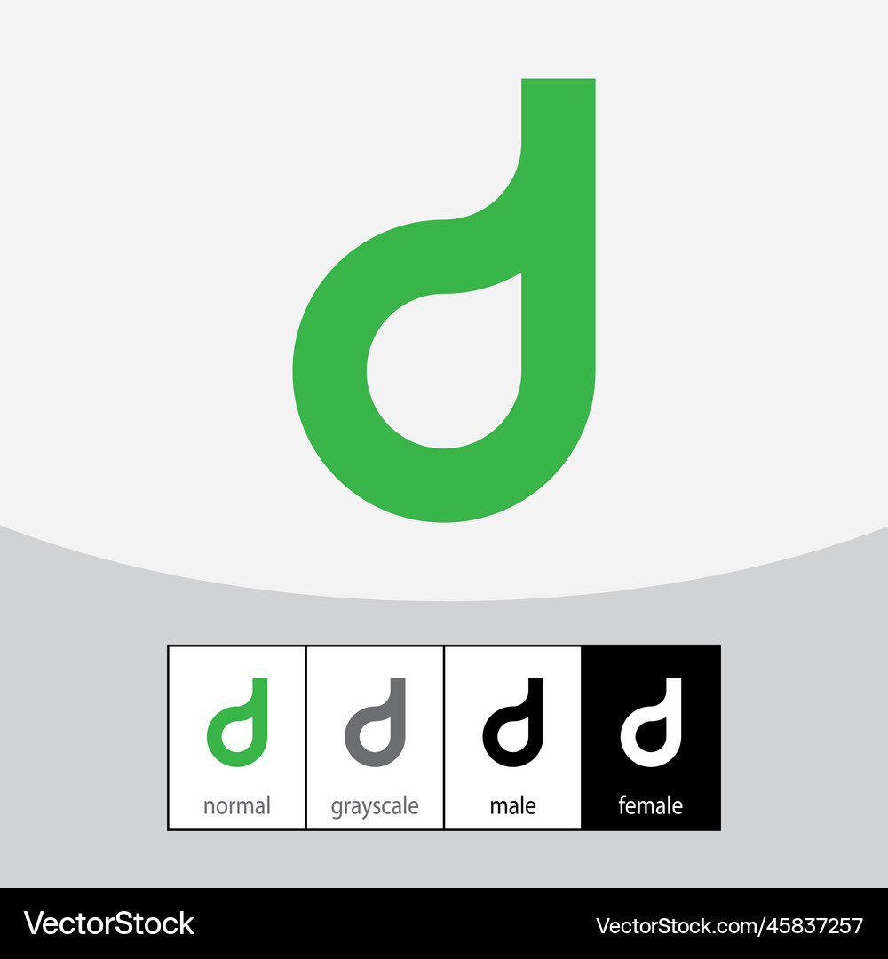 D letter logo green color Royalty Free Vector Image