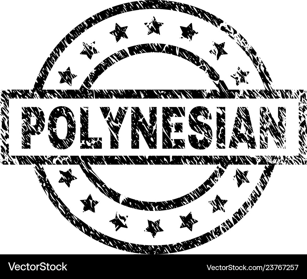 Grunge textured polynesian stamp seal Royalty Free Vector