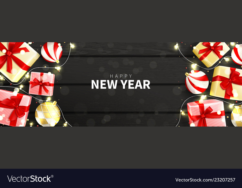 Happy new year banner Royalty Free Vector Image