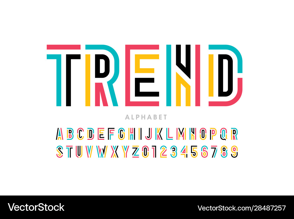 Modern font design trendy alphabet letters Vector Image