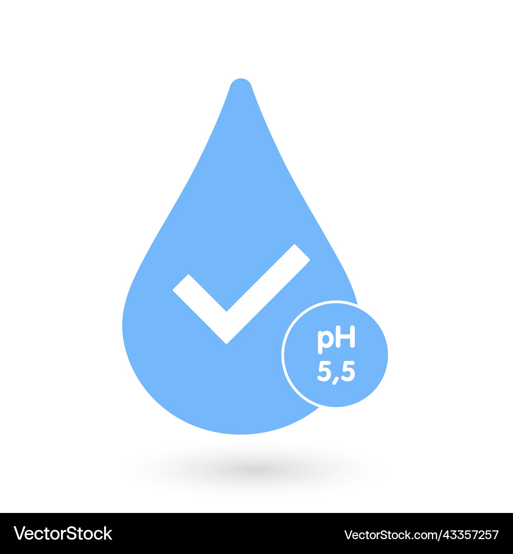 Neutral ph balance logo icon drop icon with ph 5 Vector Image