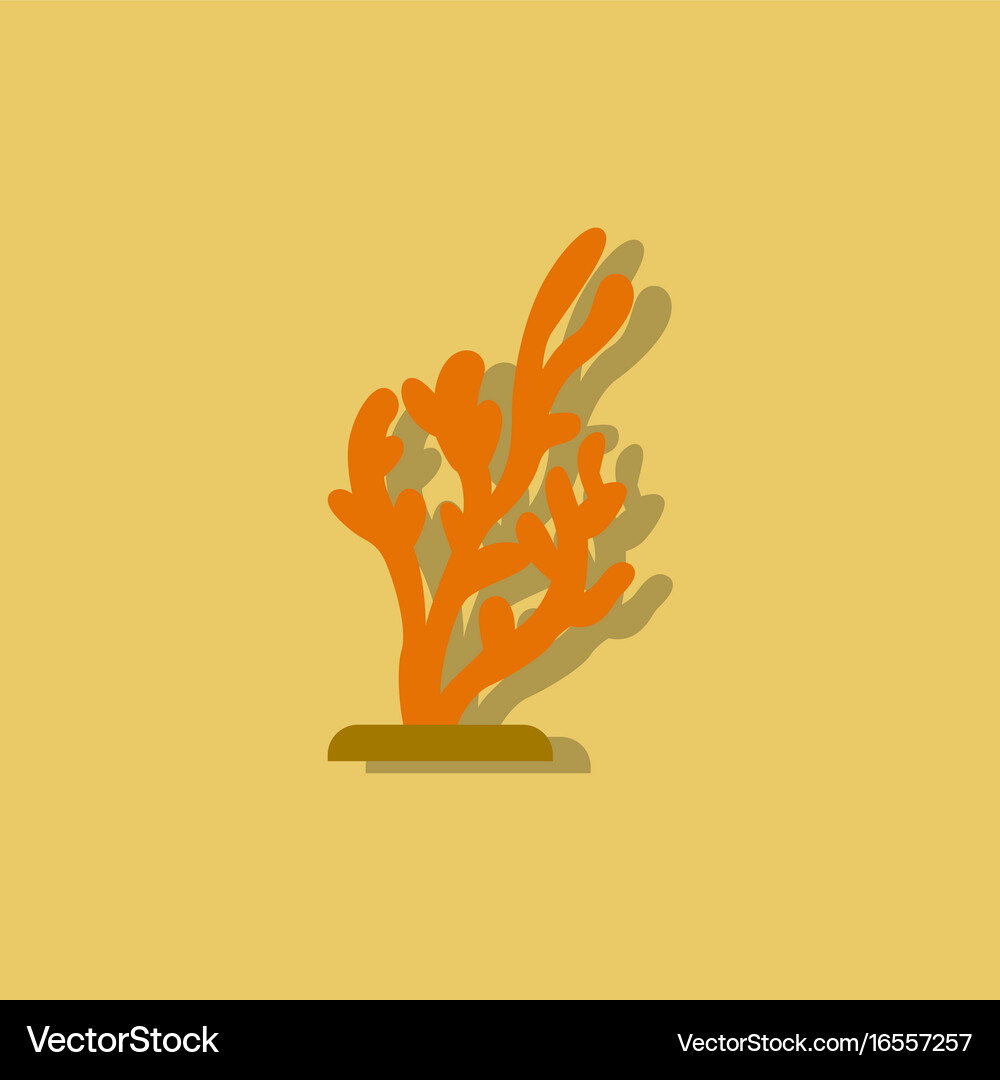 Seaweed icon in sticker style Royalty Free Vector Image
