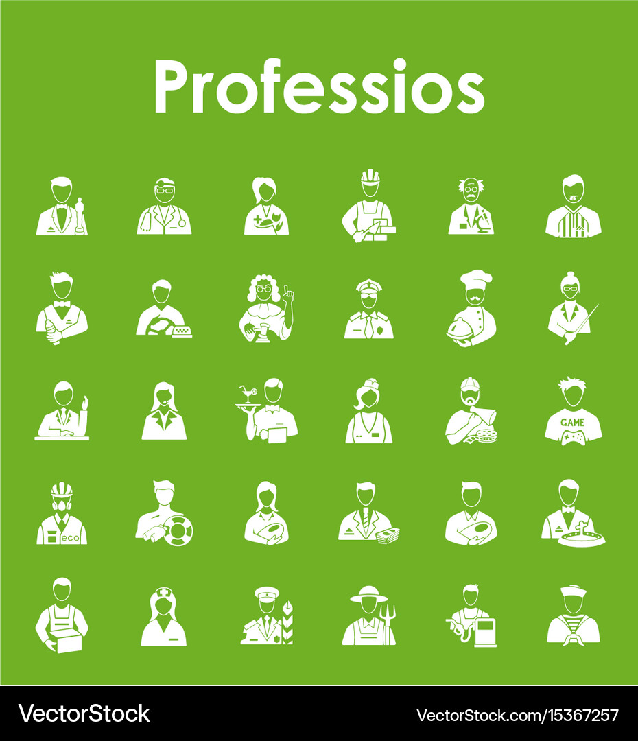Set of professions simple icons Royalty Free Vector Image