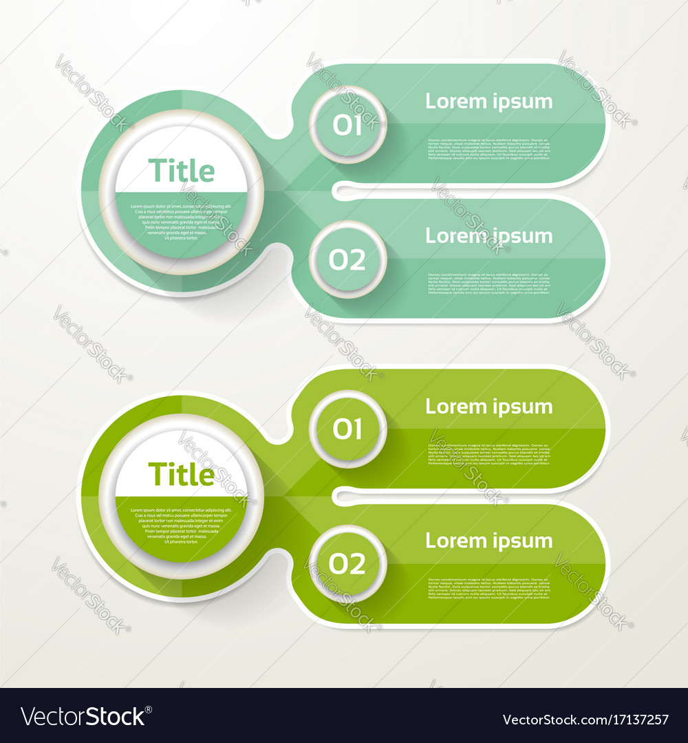 Two elements banner 2 steps design chart Vector Image