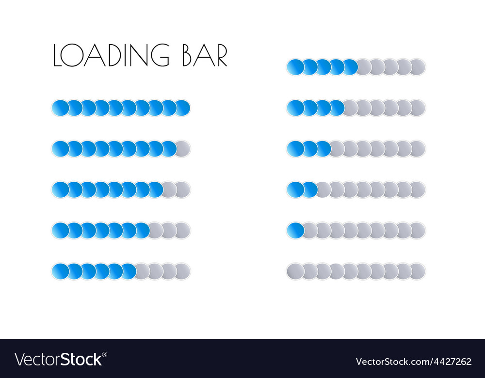 Blue loading bars Royalty Free Vector Image - VectorStock
