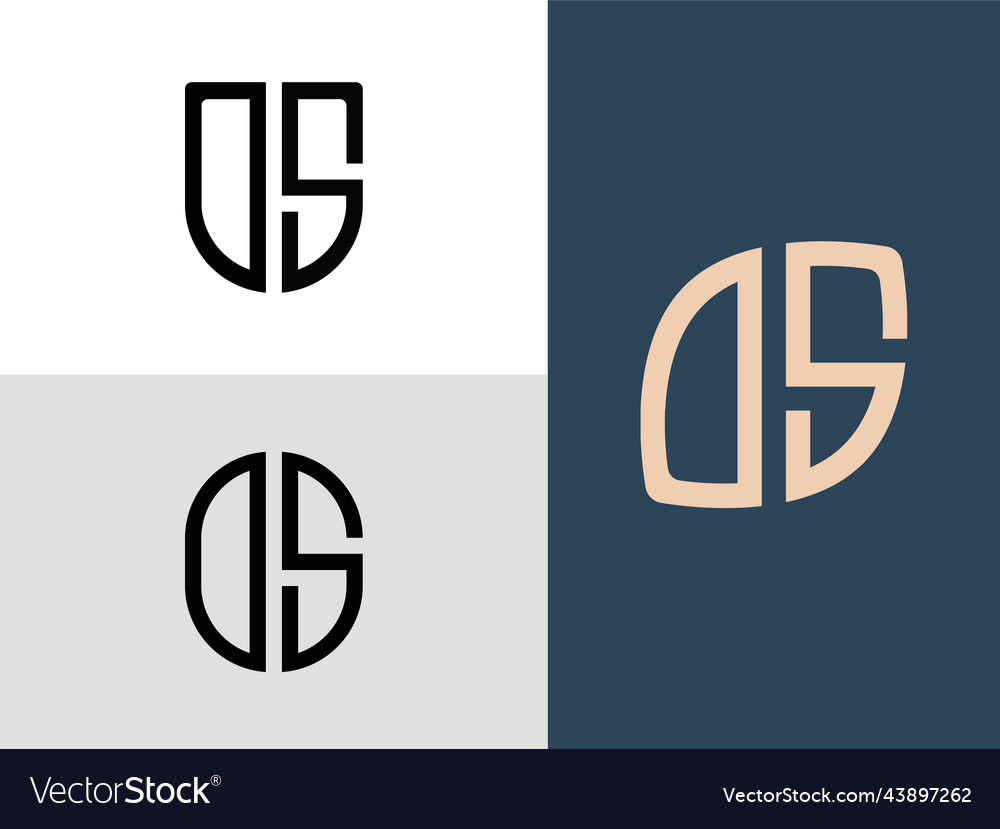 Creative initial letters ds logo designs bundle Vector Image