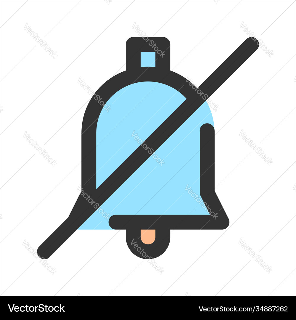 Crossed bell icon for silent mode symbol perfect Vector Image