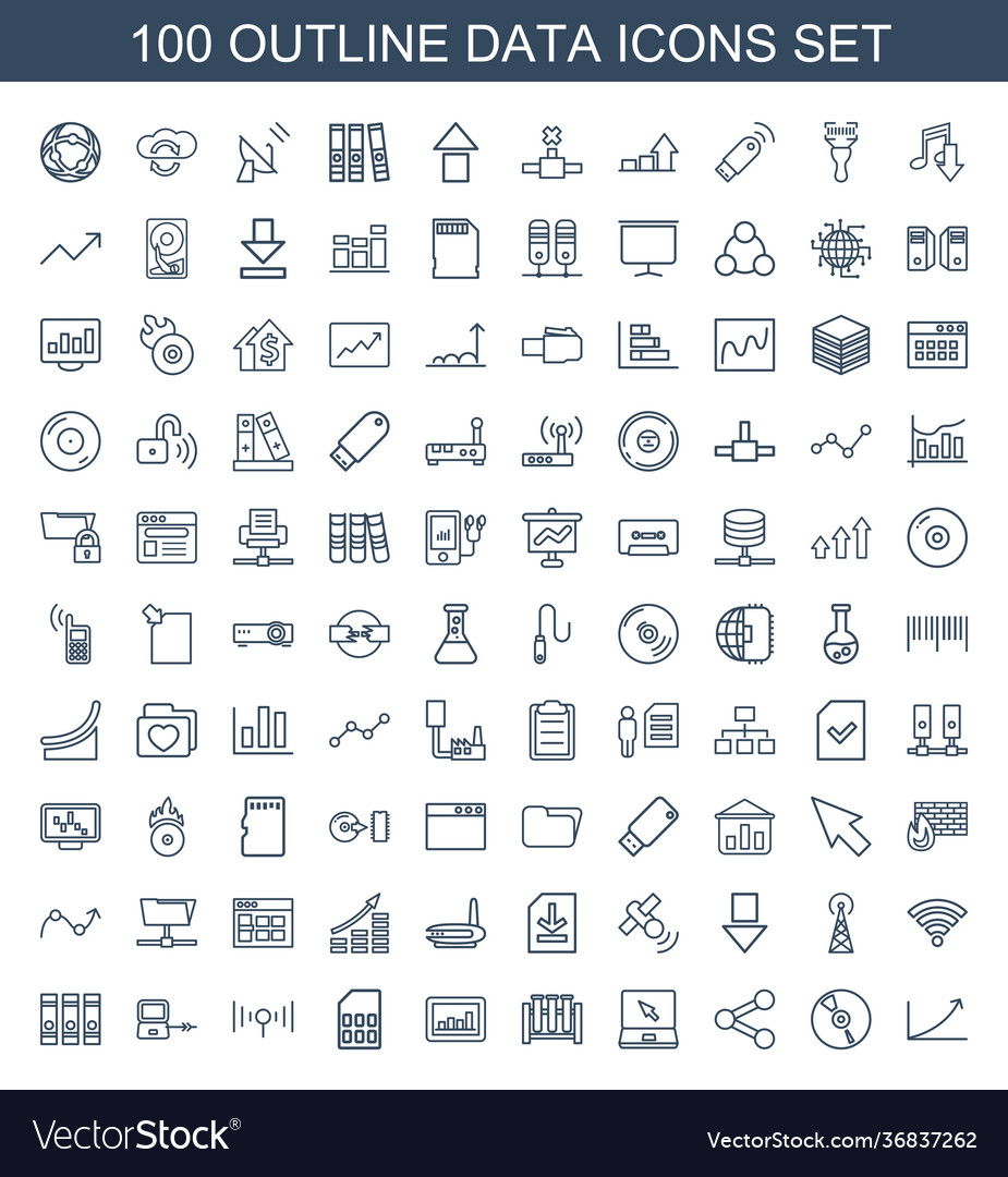 Data icons Royalty Free Vector Image - VectorStock
