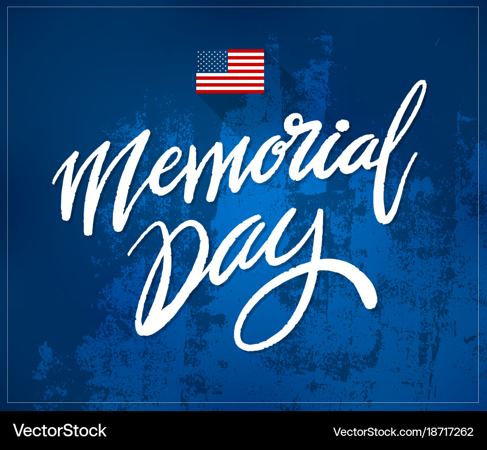 Happy memorial day lettering Royalty Free Vector Image