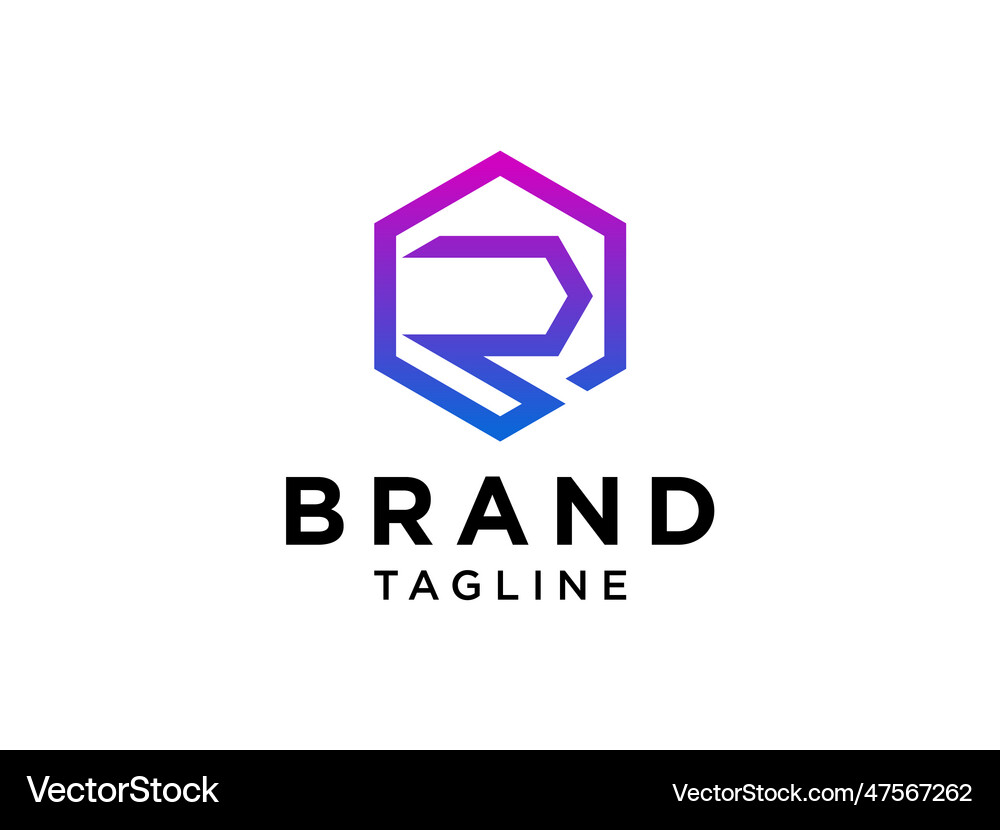 Initial letter r business logo flat logo design Vector Image