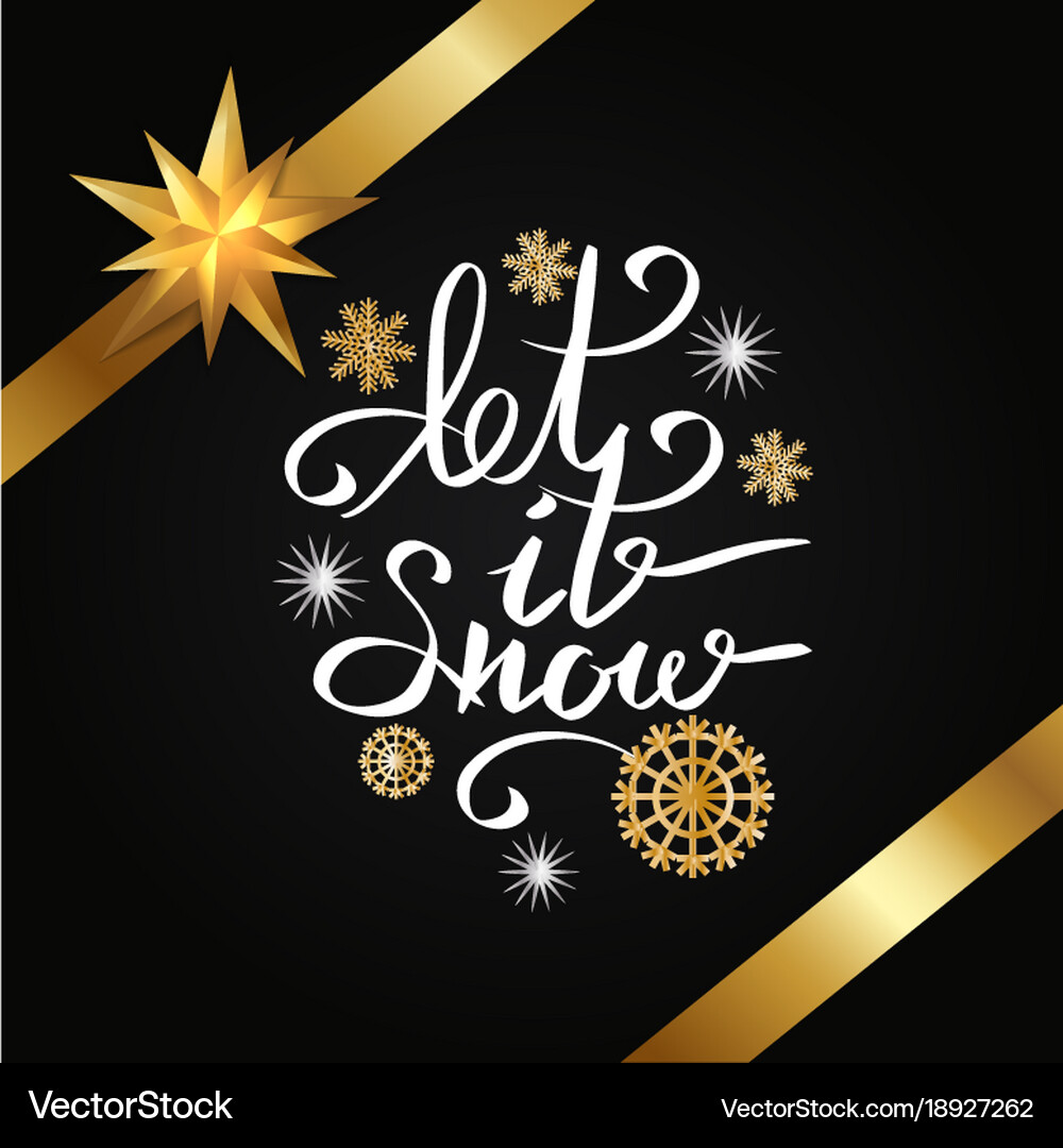 Let it snow ribbons snowflakes Royalty Free Vector Image