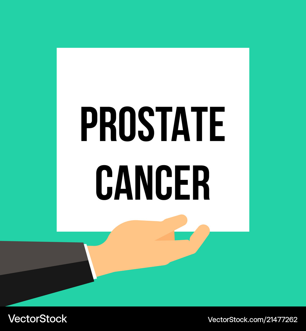 Man showing paper prostate cancer text Royalty Free Vector