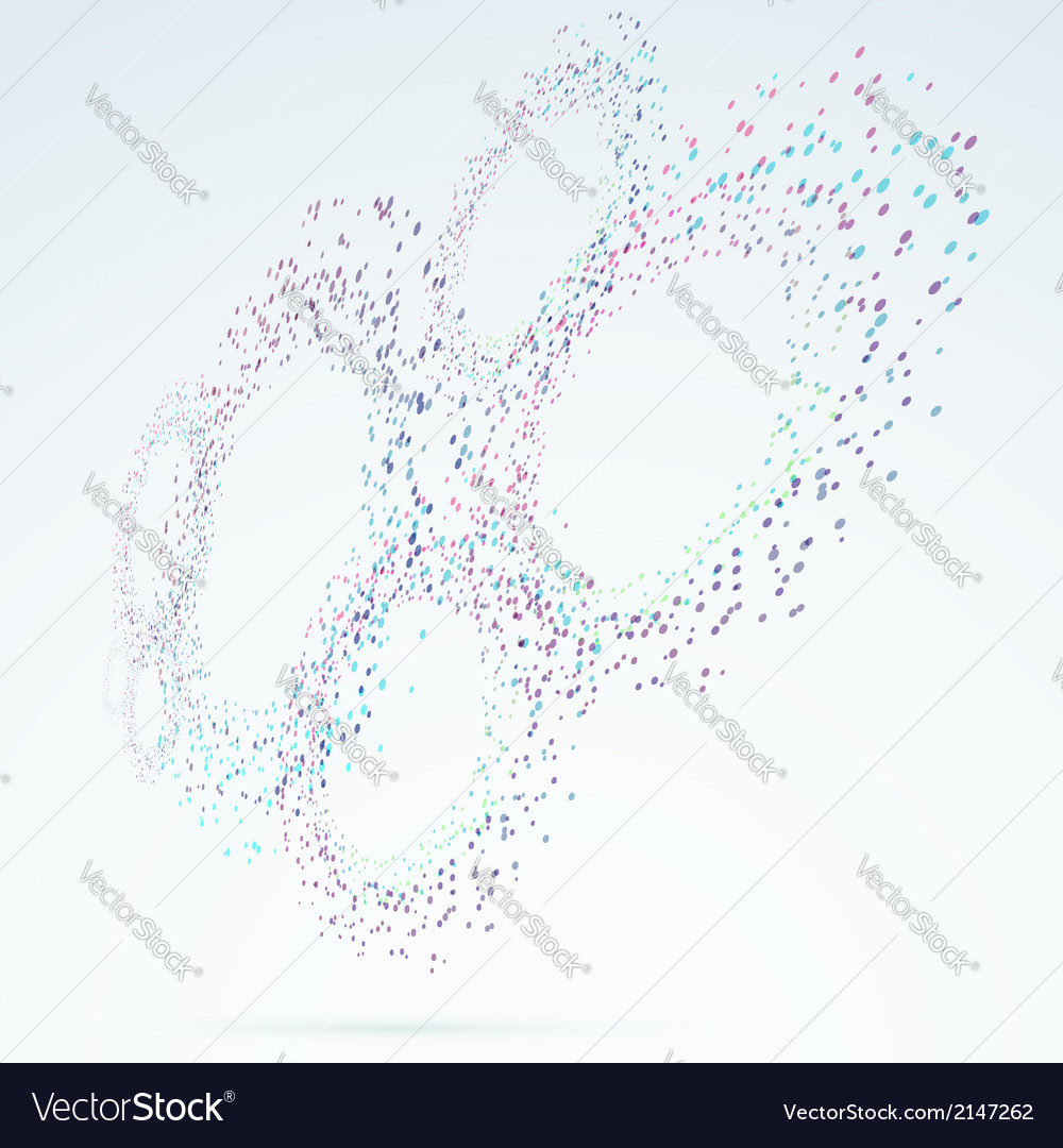 Particle explosion abstract round design elements Vector Image
