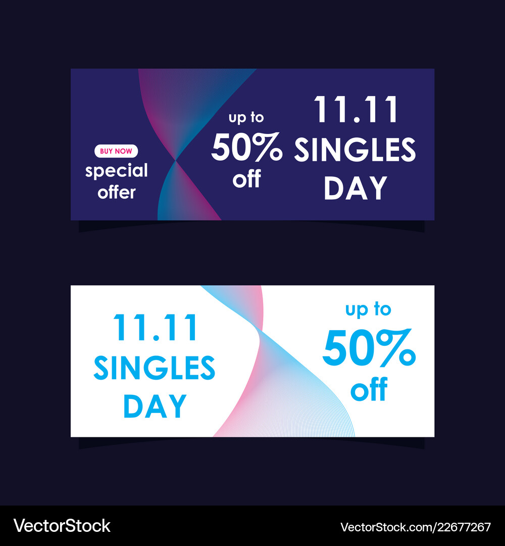 11 november sale banners set Royalty Free Vector Image