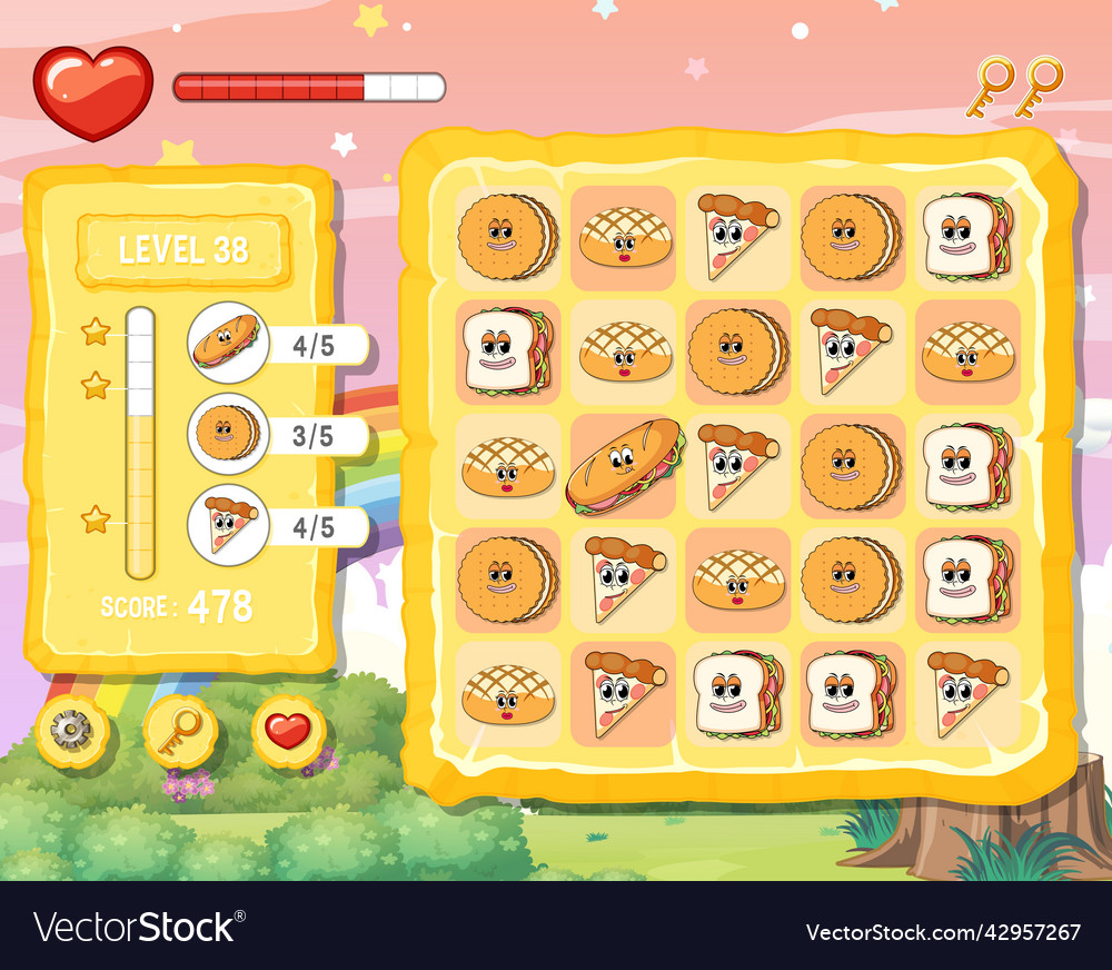 A game background template with elements Vector Image